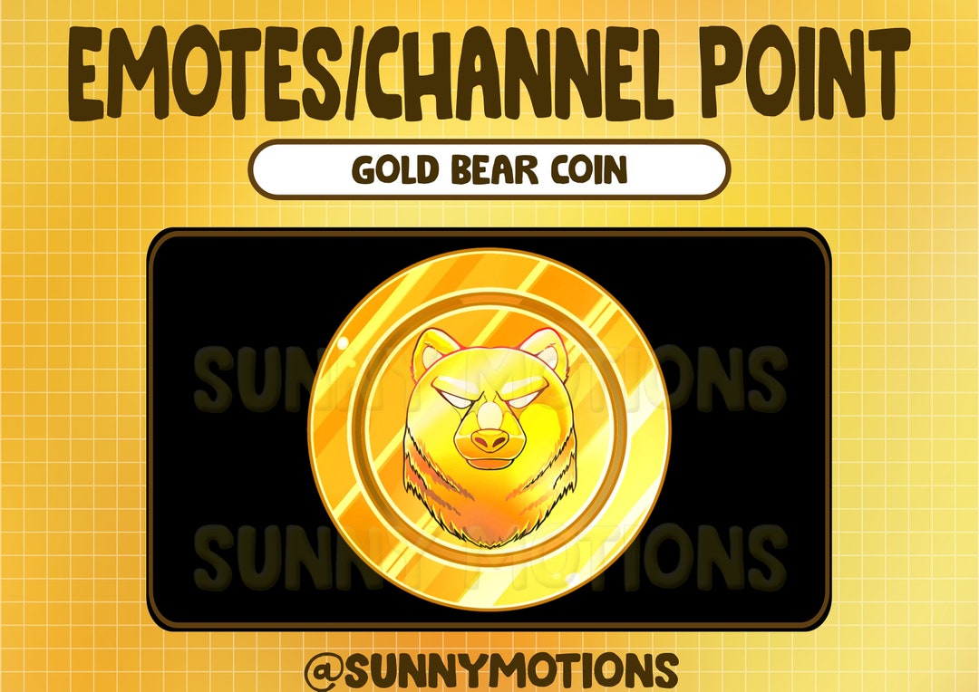 Twitch Cool Bear Coin Emotes / Channel Points / Kawaii / Cute Animal ...