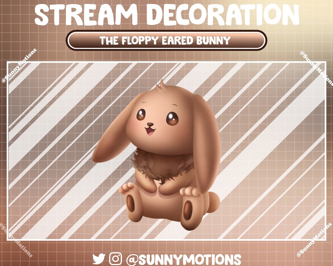 Animated Stream Decoration: Brown Floppy Eared Bunny, Kawaii Floppy ...