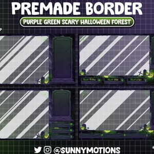 ANIMATED Twitch Overlay Stream Package: Purple Green Scary Spookiest ...