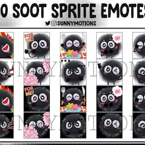 60 Cute Soot Sprite Twitch Emotes, Discord, Streamer, Scribble Creature ...