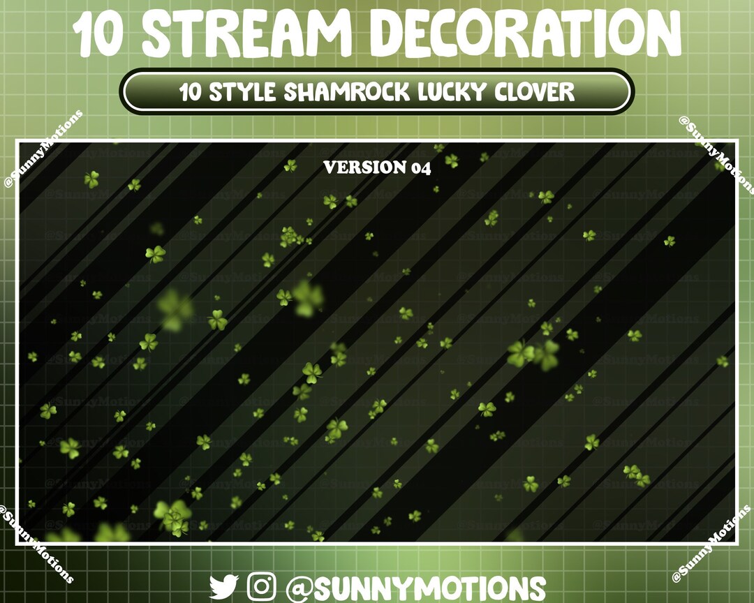 10 Pastel Green Shamrock Lucky Clover Falling Animated Stream ...