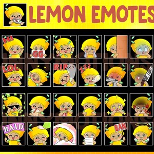 35 Cute Chibi Kawaii Lemon Tan Skin Twitch Discord Mixer Youtube Emotes ...