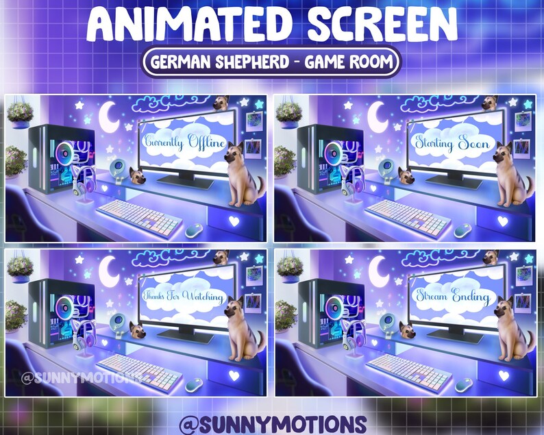 ANIMATED Twitch Overlay Stream Package / Lo-fi Aesthetic Bedroom ...