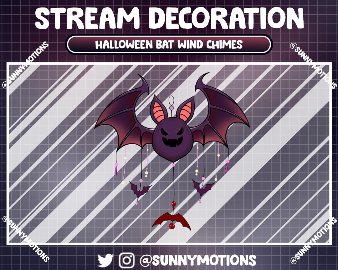 Animated Twitch Stream Decoration Animal: Spooky Halloween Bat Wind ...