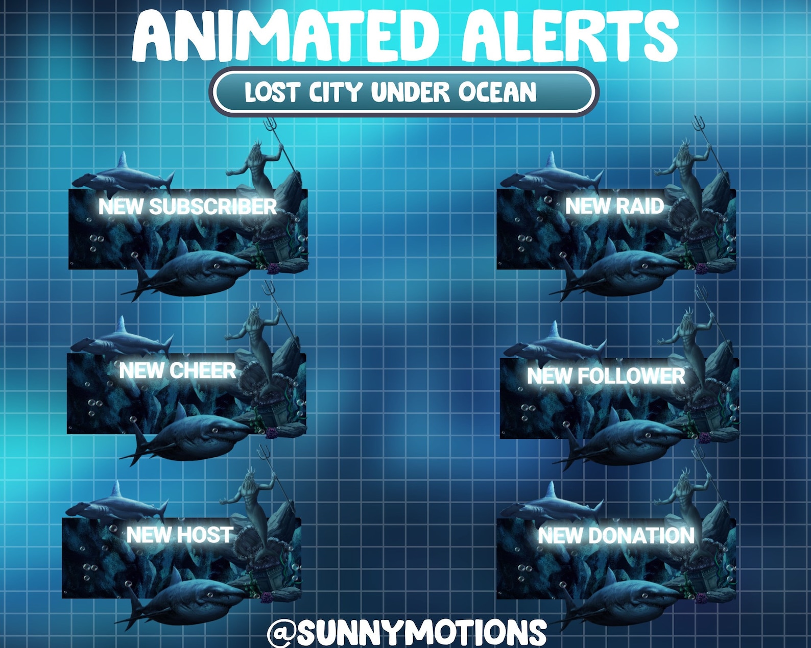 FULL ANIMATED Twitch Stream Package / Temple Under Ocean - Etsy Canada