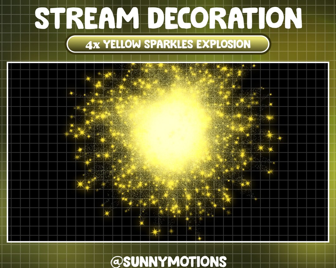 4 Animated Stream Decoration Confetti Shooting: Gold Yellow Sparkles ...
