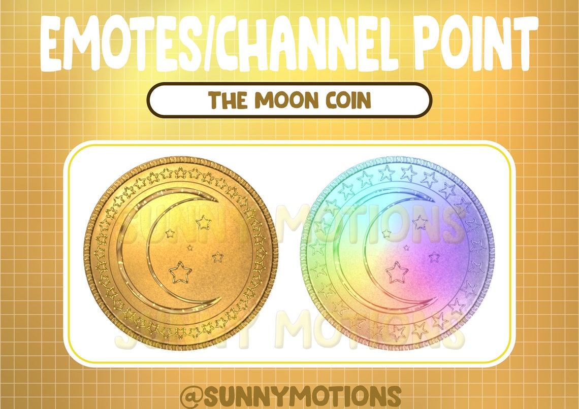 Celestial Gold Crescent Moon Coin Twitch Emotes / Cool Channel | Etsy