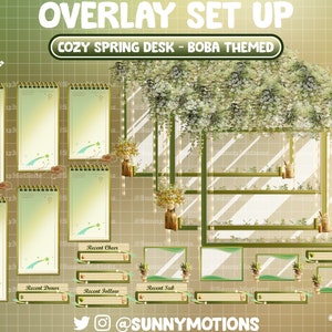 ANIMATED Stream Package: Aesthetic Lo-fi Green Spring Study Desk, Cozy ...