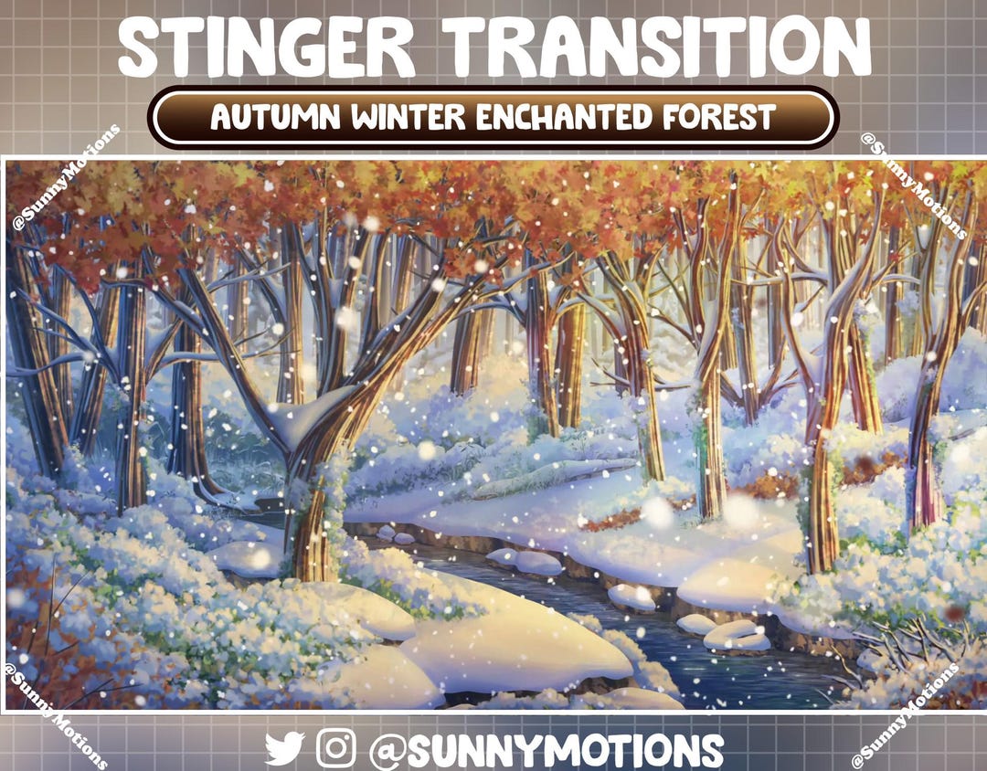 Animated Orange Maple Tree Forest Stream Stinger Transition, Magical ...