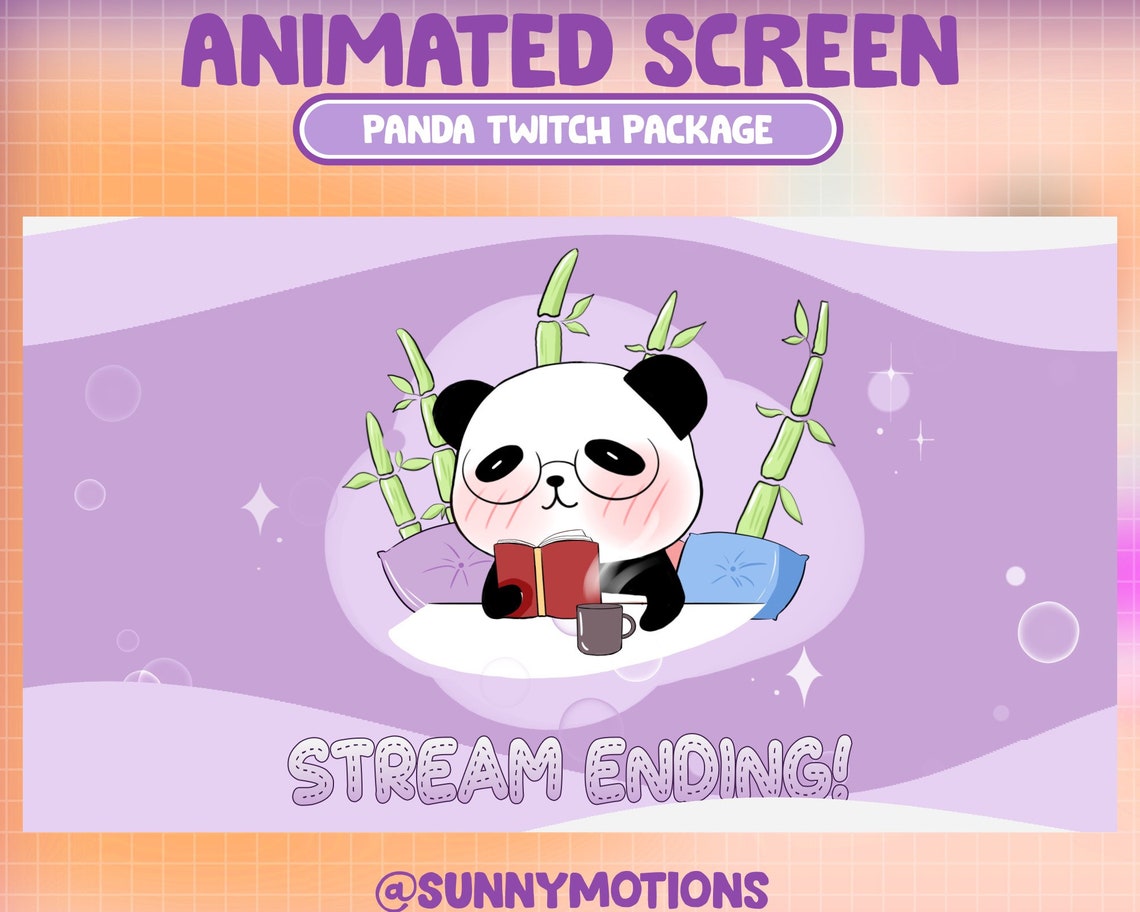 Panda Twitch Screen Overlay / Cute Animal Twitch Overlay / - Etsy