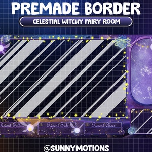 Animated Twitch Stream Package Overlay: Light Fairy Flying in Celestial Room / Astrology Galaxy ...