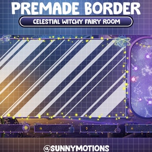 Animated Twitch Stream Package Overlay: Purple Sparkle Fairies Flying in Celestial Room ...