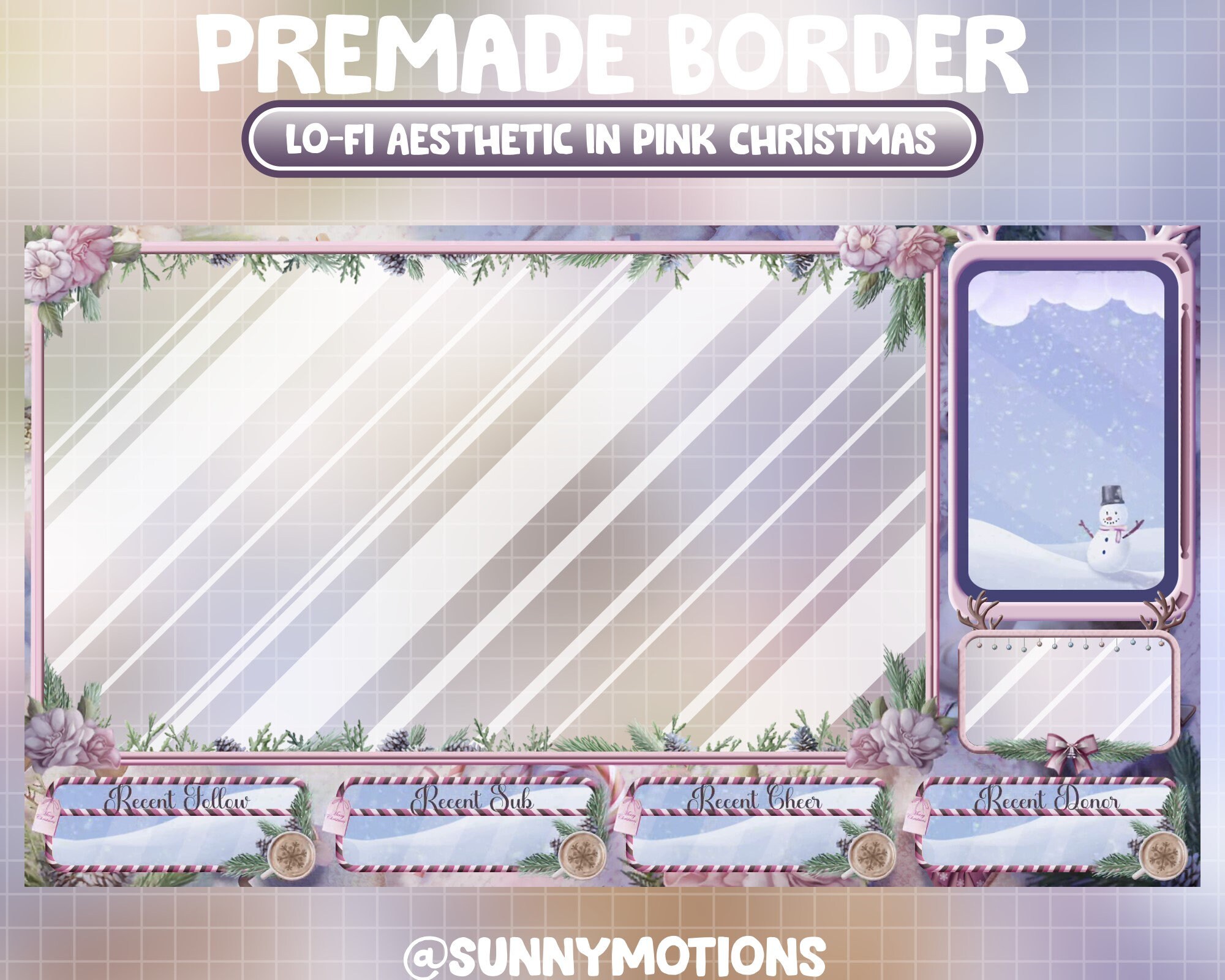 ANIMATED Twitch Overlay Stream Package / Lo-fi Aesthetic in Pink ...