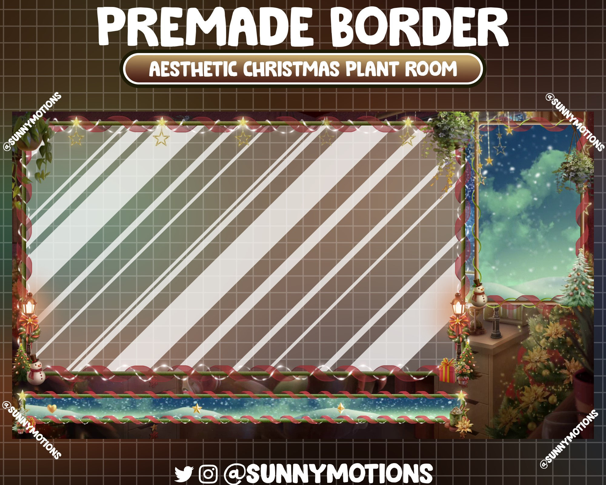 ANIMATED Twitch Overlay Stream Package: Lo-fi Aesthetic Red Christmas ...