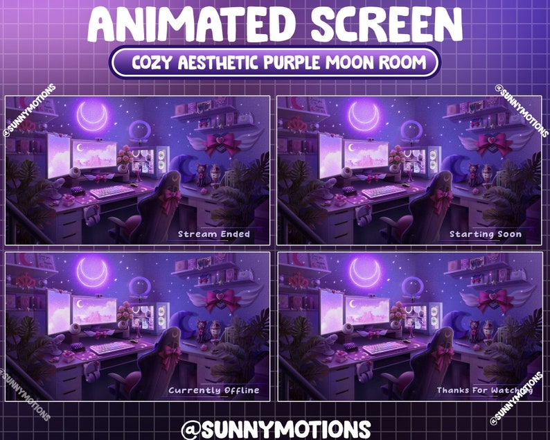 ANIMATED Twitch Overlay Stream Package: Lo-fi Vibe Aesthetic - Etsy UK