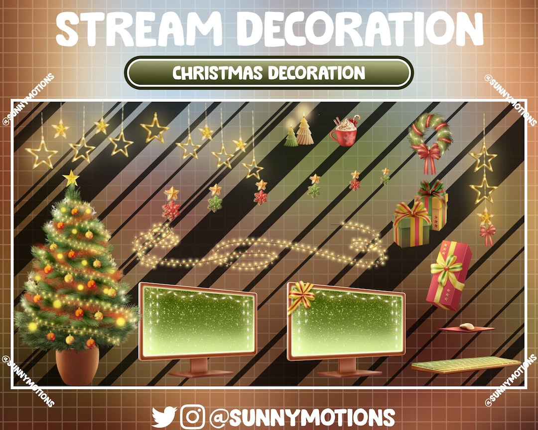 Animated Christmas Stream Decoration Xmas Tree, Twinkle Light, Star ...