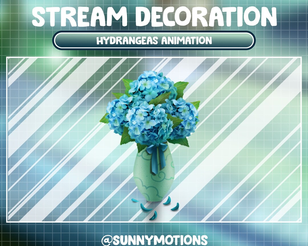 Animated Twitch Stream Decoration: Hydrangeas Blooming / Green Blue ...