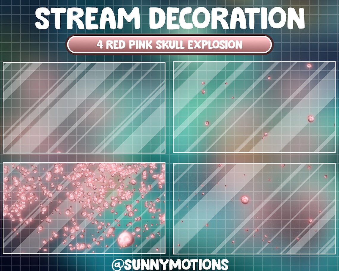 4 Animated Stream Decoration: Skull Explosion Alerts / Lofi - Etsy