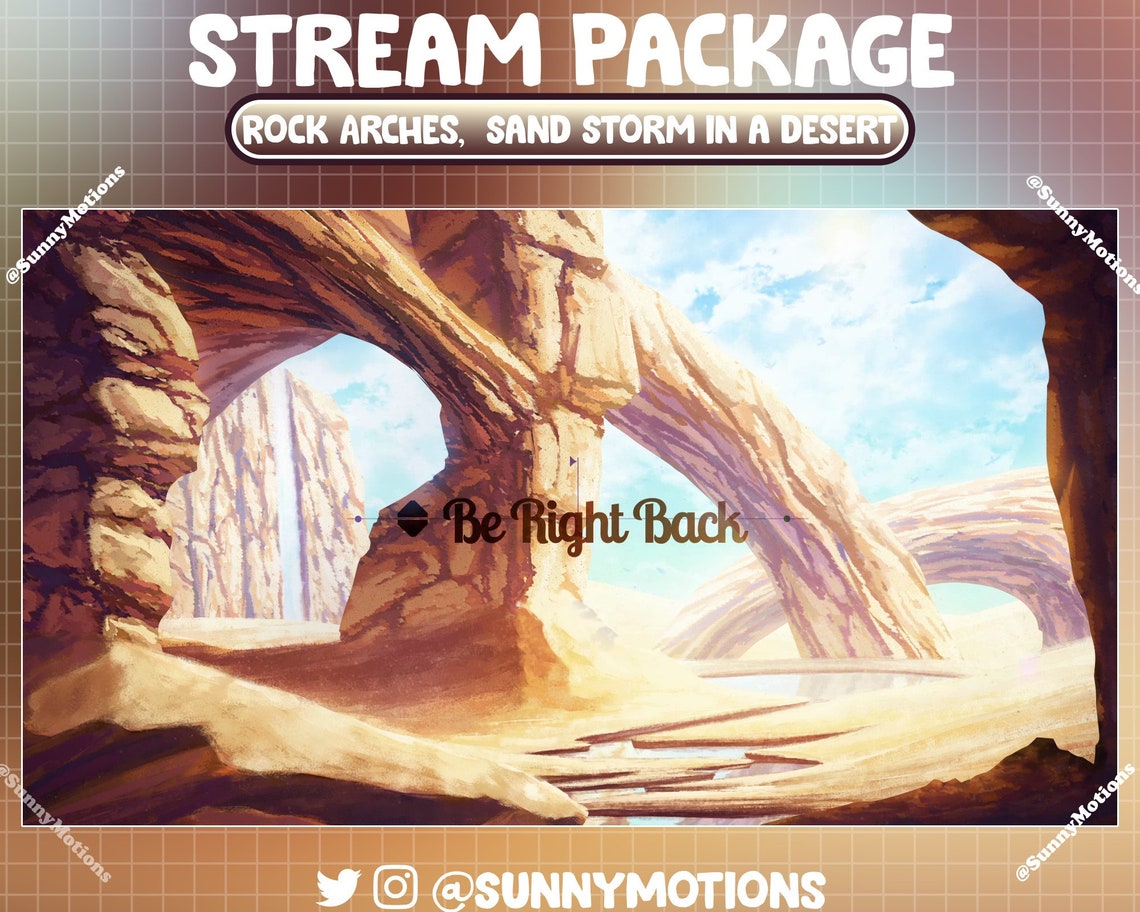 ANIMATED Stream Package: Aesthetic Sand Storm in Desert Oasis Landscape ...