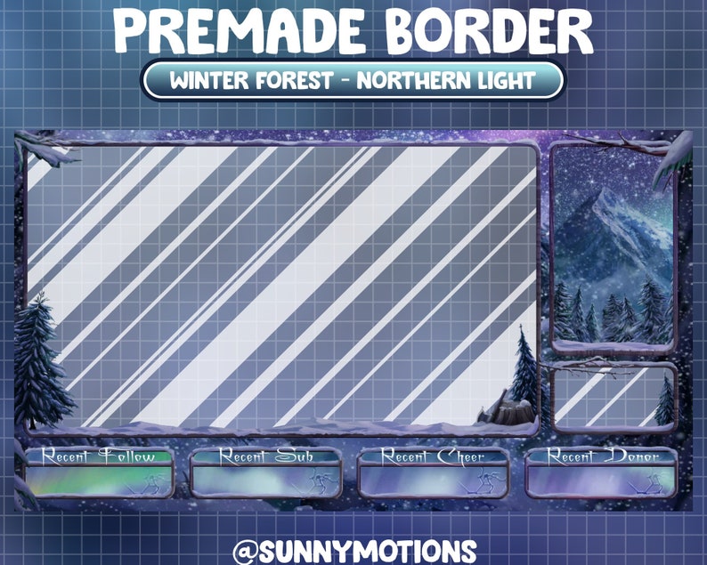 ANIMATED Twitch Overlay Stream Package / Snowy Christmas Winter Night ...