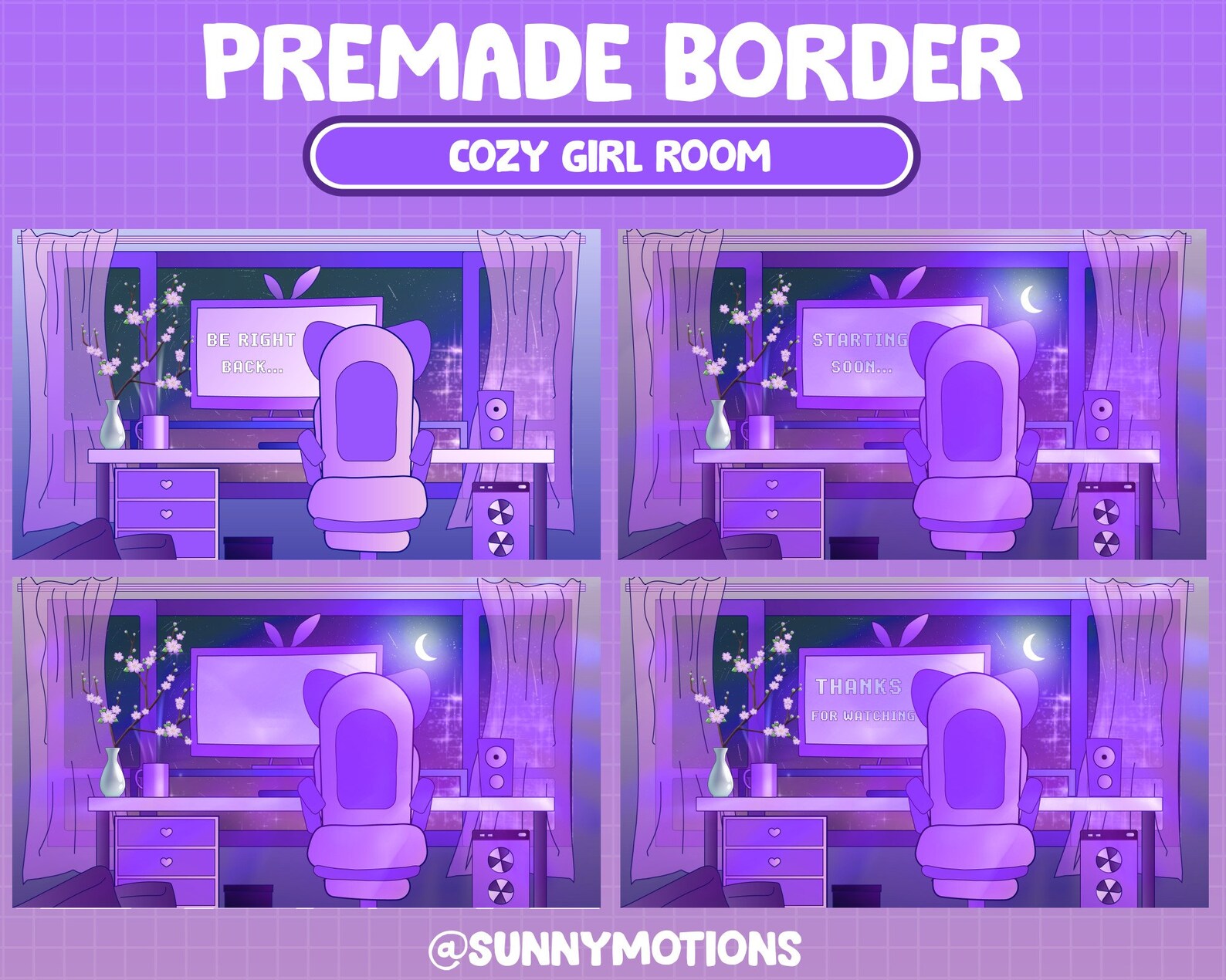 FULL ANIMATED Twitch Stream Package Overlay: Egirl Desk - Etsy
