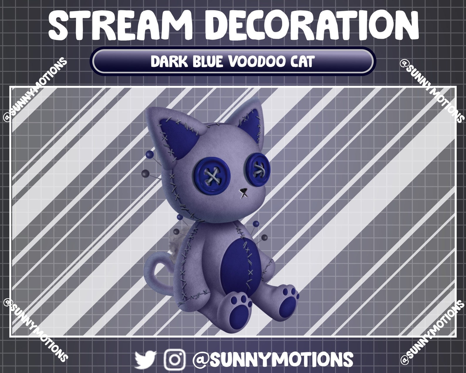 2x Animated Stream Decoration Horror Animal Plushy Toy: Blue Voodoo ...