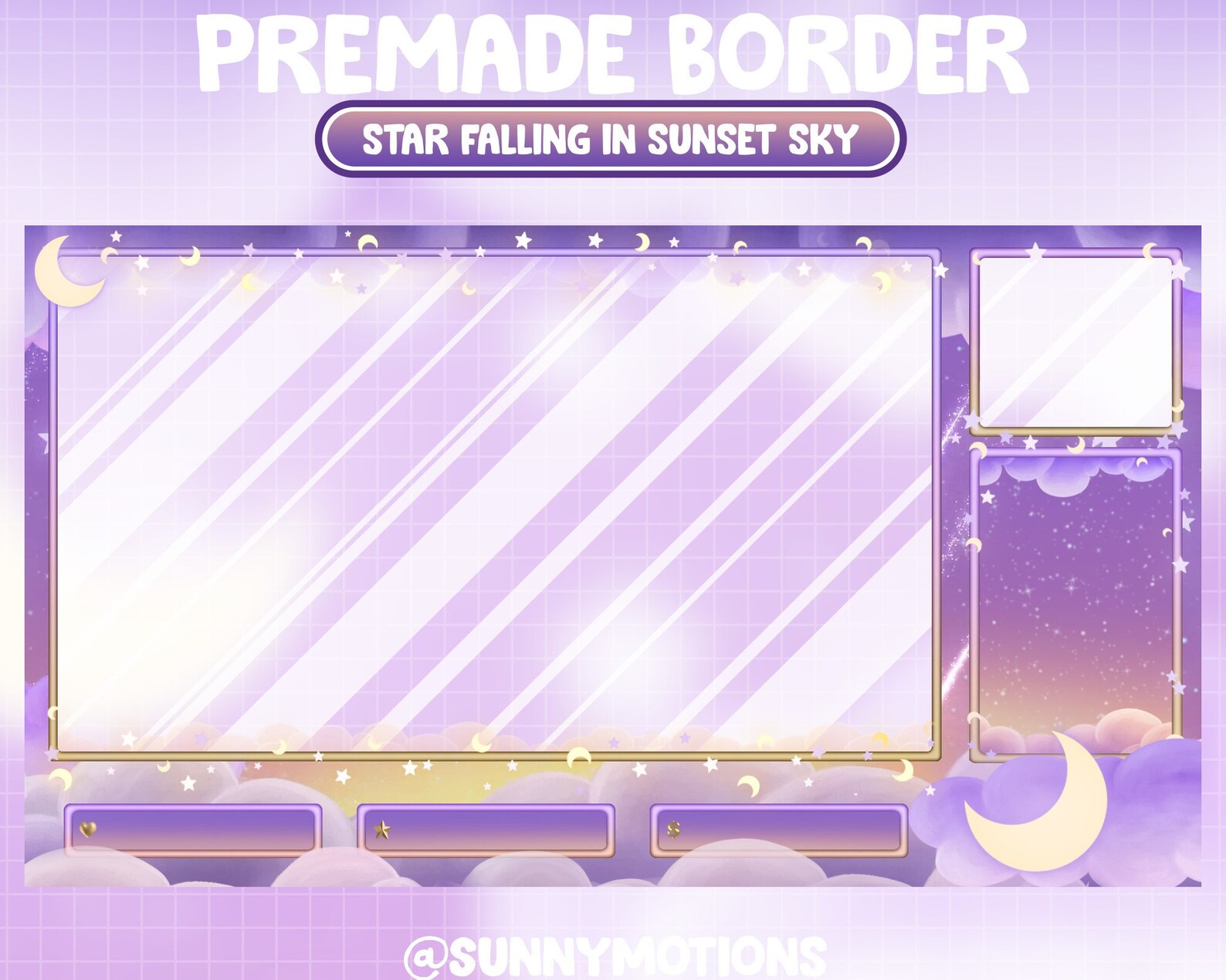 FULL ANIMATED Twitch Stream Package / Cozy Magical Sunrise Sky Overlay ...