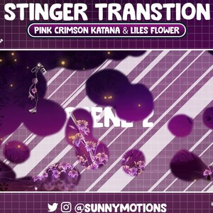 2x Animated Stream Stinger Transition: Pink Yellow Katana & Lilies ...