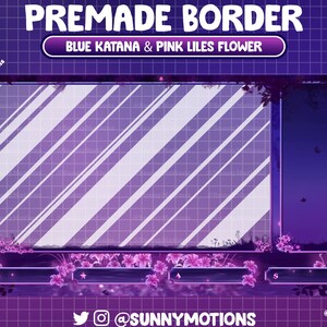 FULL ANIMATED Twitch Overlay Stream Package: Blue Purple Pink Katana ...