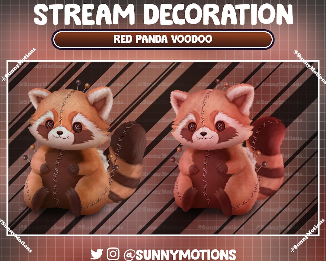 Animated Stream Decoration: Aesthetic Horror Red Panda Voodoo Twitch ...