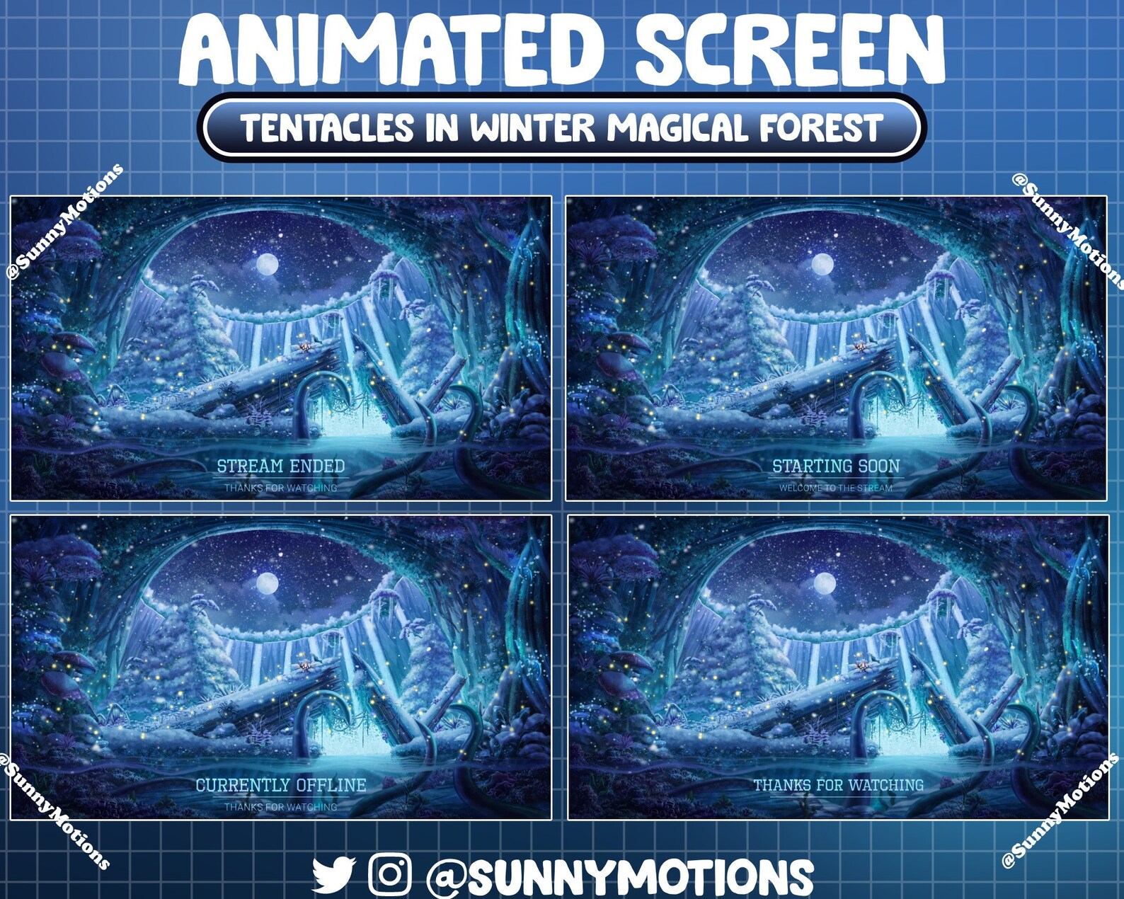ANIMATED Stream Screen Overlay: Snowy Winter in Fairyland, Cozy ...