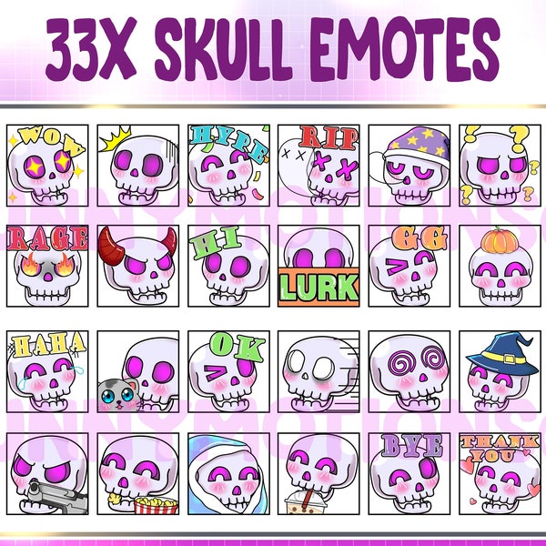 Skull Discord Emotes - Etsy Australia