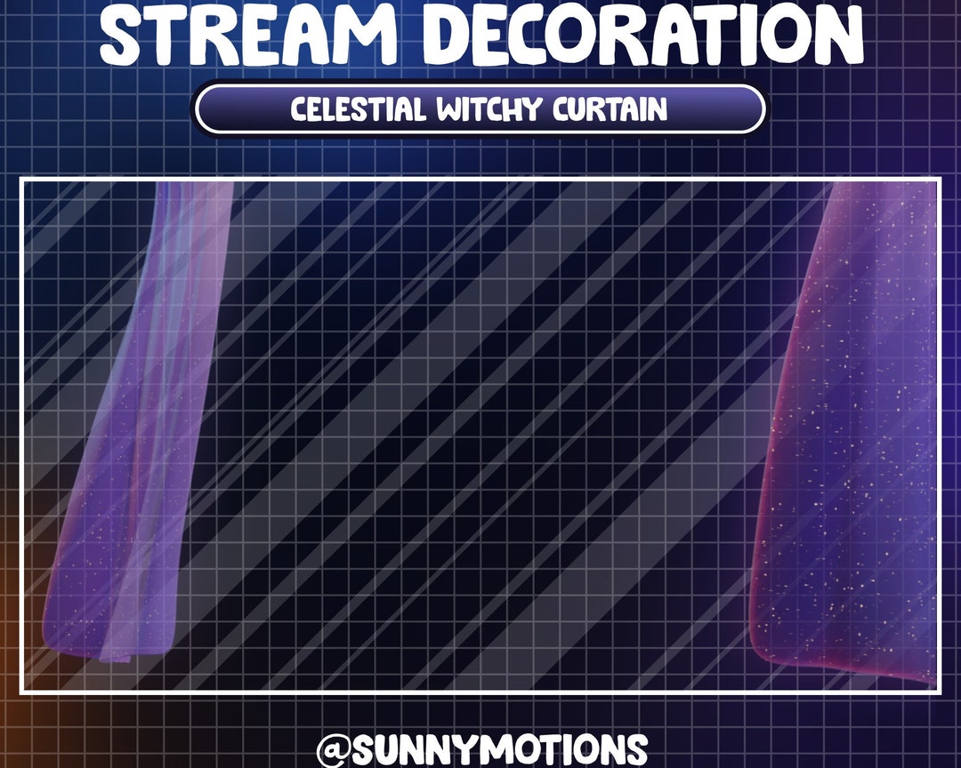 Animated Twitch Stream Decoration: Purple Blue Celestial Stage Curtain ...