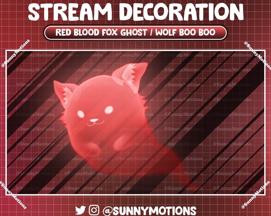 Animated Stream Decoration: Red Blood Japan Fox Ghost, Scary Halloween ...