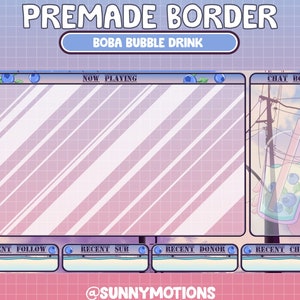 FULL ANIMATED Twitch Stream Package Blueberries Boba Drink / Relax ...