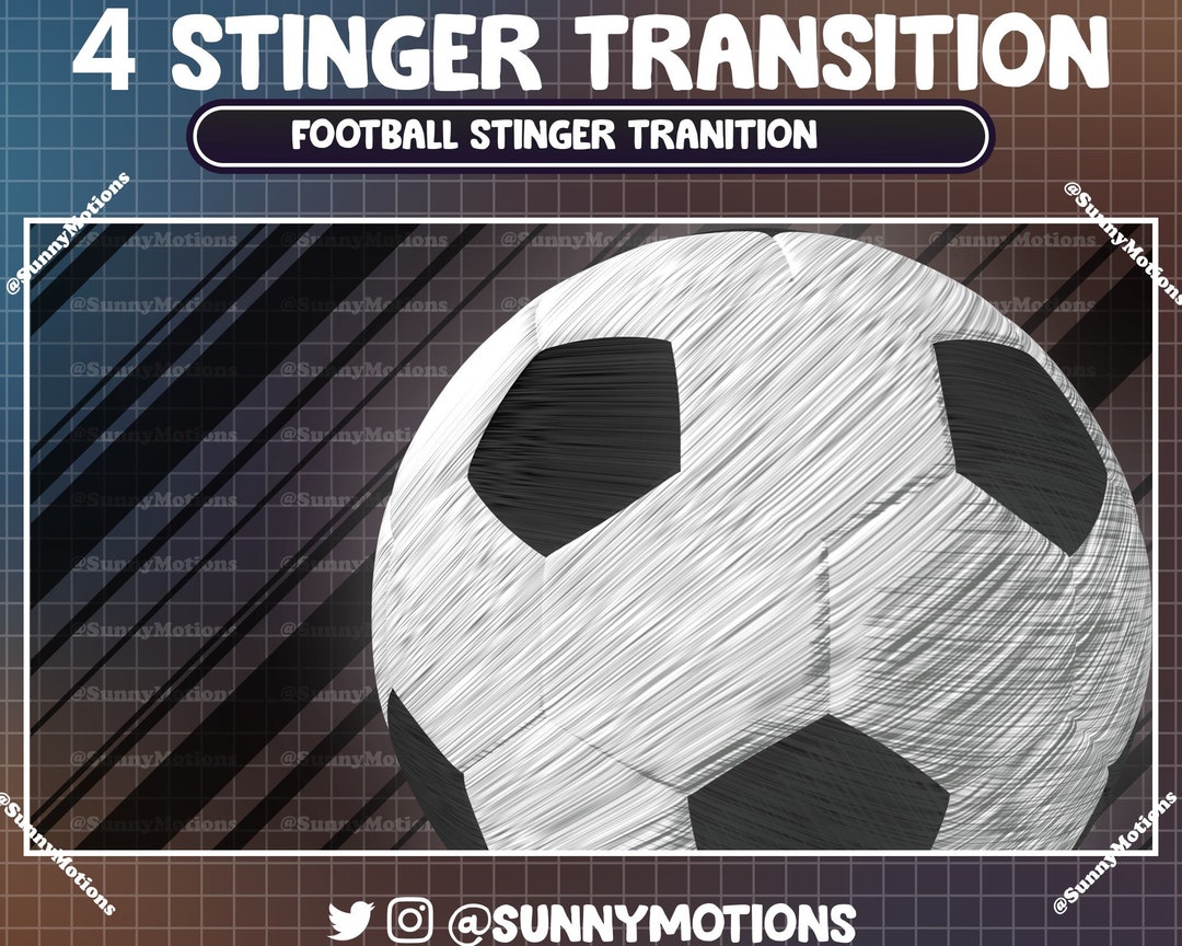 4 Animated Football Stream Stinger Transition, Soccer Ball Twitch ...