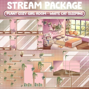 FULL ANIMATED Twitch Overlay Stream Package / Animated Love Cozy ...