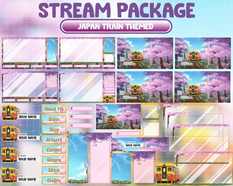 ANIMATED Twitch Stream Package Overlay / Japanese Aesthetic - Etsy
