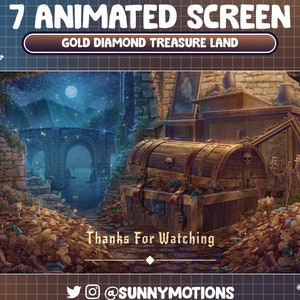 7 Animated Piles of Gold Diamond Treasure Chest Twitch Screen Overlay ...
