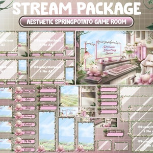 ANIMATED Stream Package: Aesthetic Cottagecore Spring, Lofi Cozy Desk ...