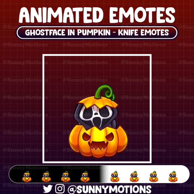 Animated Twitch Emotes: Scary Ghostie Face in Pumpkin, Kawaii Ghostface ...