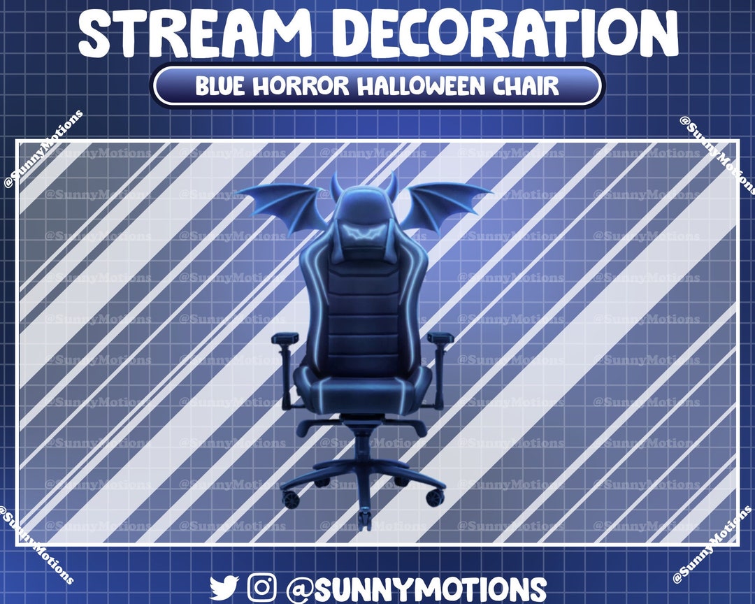 Animated Stream Decoration: Halloween Gaming Chair, Neon Dark Blue ...