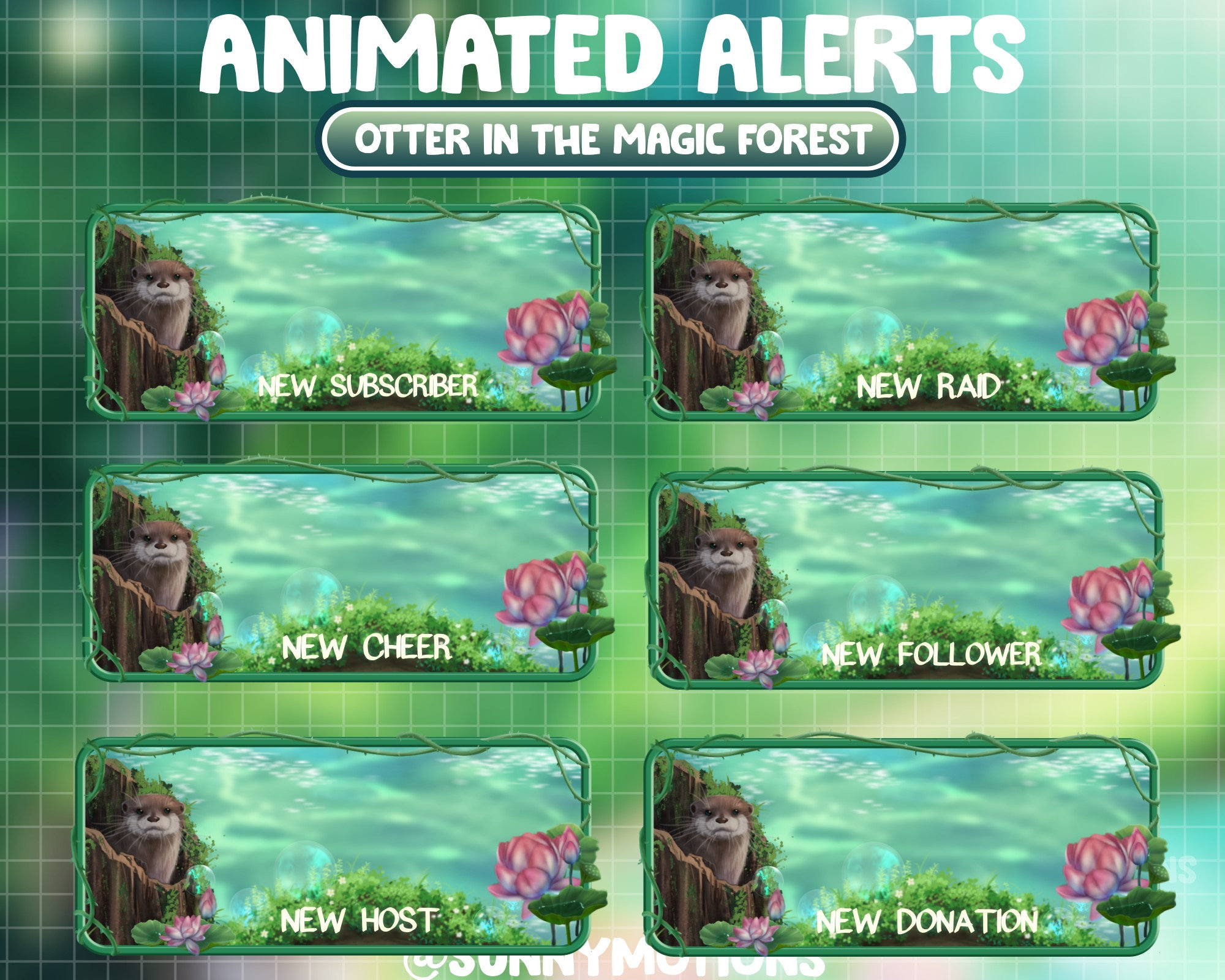 ANIMATED Stream Package / Otter in the Hole Tree / Magical Yellow Fairy ...