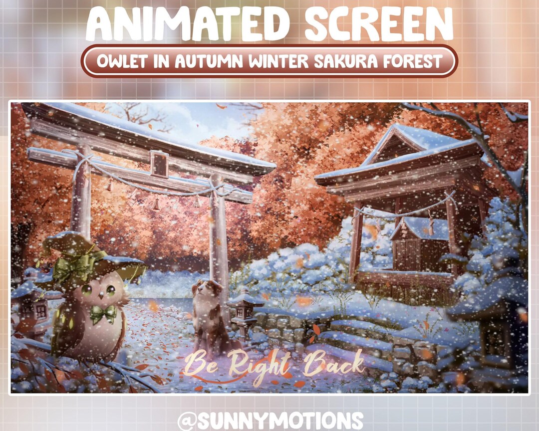 Animated Owlet in Autumn Winter Maple Forest Twitch Screen Overlay ...