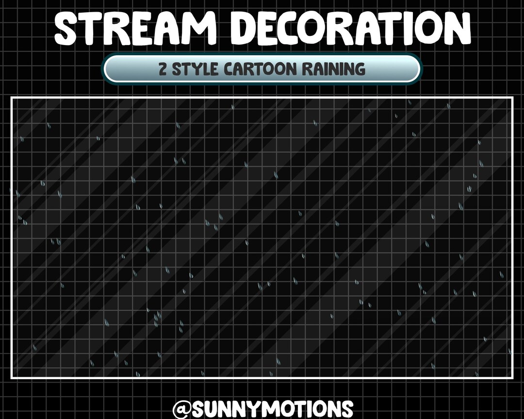 2 Animated Stream Decoration Cartoon Rain Falling: Light Heavy Rainy ...