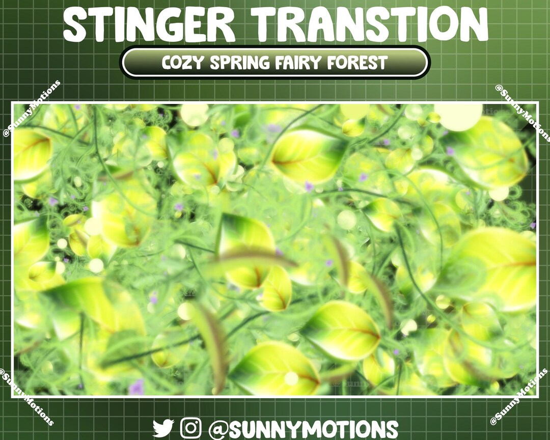 Animated Green Leaves Falling Stream Stinger Transition, Magical Spring Forest Leaf Grass Scenes ...