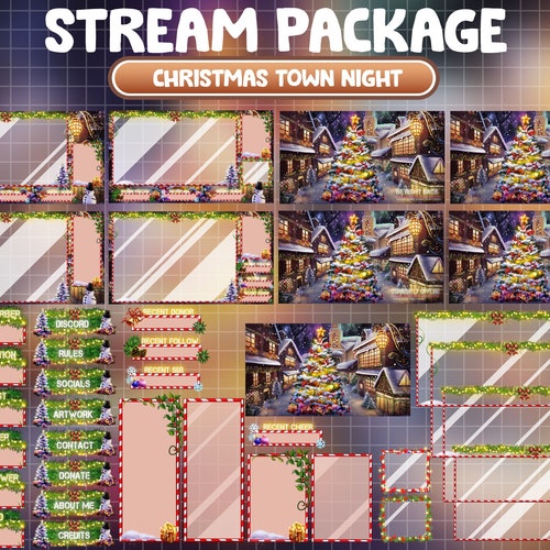 FULL ANIMATED Twitch Stream Overlay Package / Christmas Night - Etsy