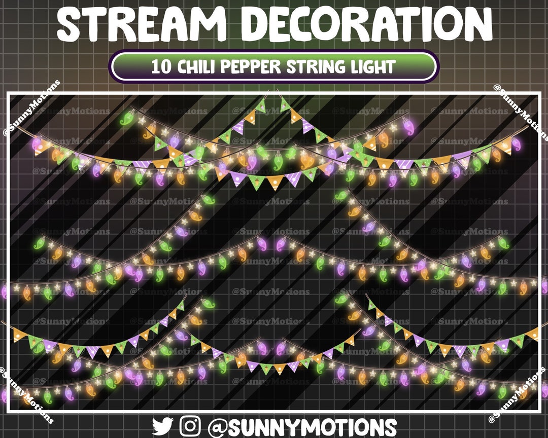 5 Colorful Chili Pepper Flag String Lights Party Stream Decoration ...