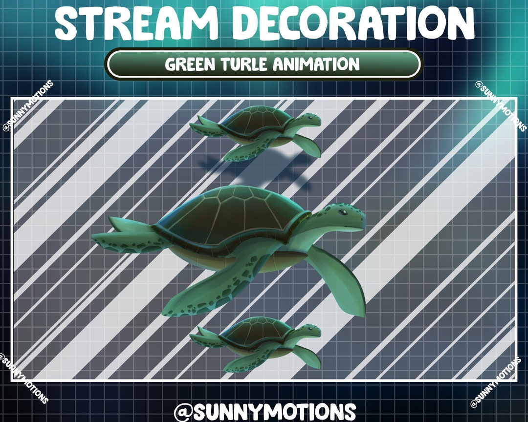 Animated Stream Decoration Swimming Turtle / Fantasy Underwater World ...