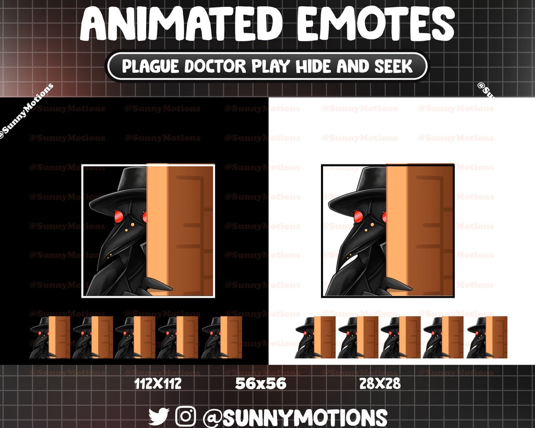Plague Doctor Play Hide & Seek Animated Twitch Emotes, Kawaii Pastel ...